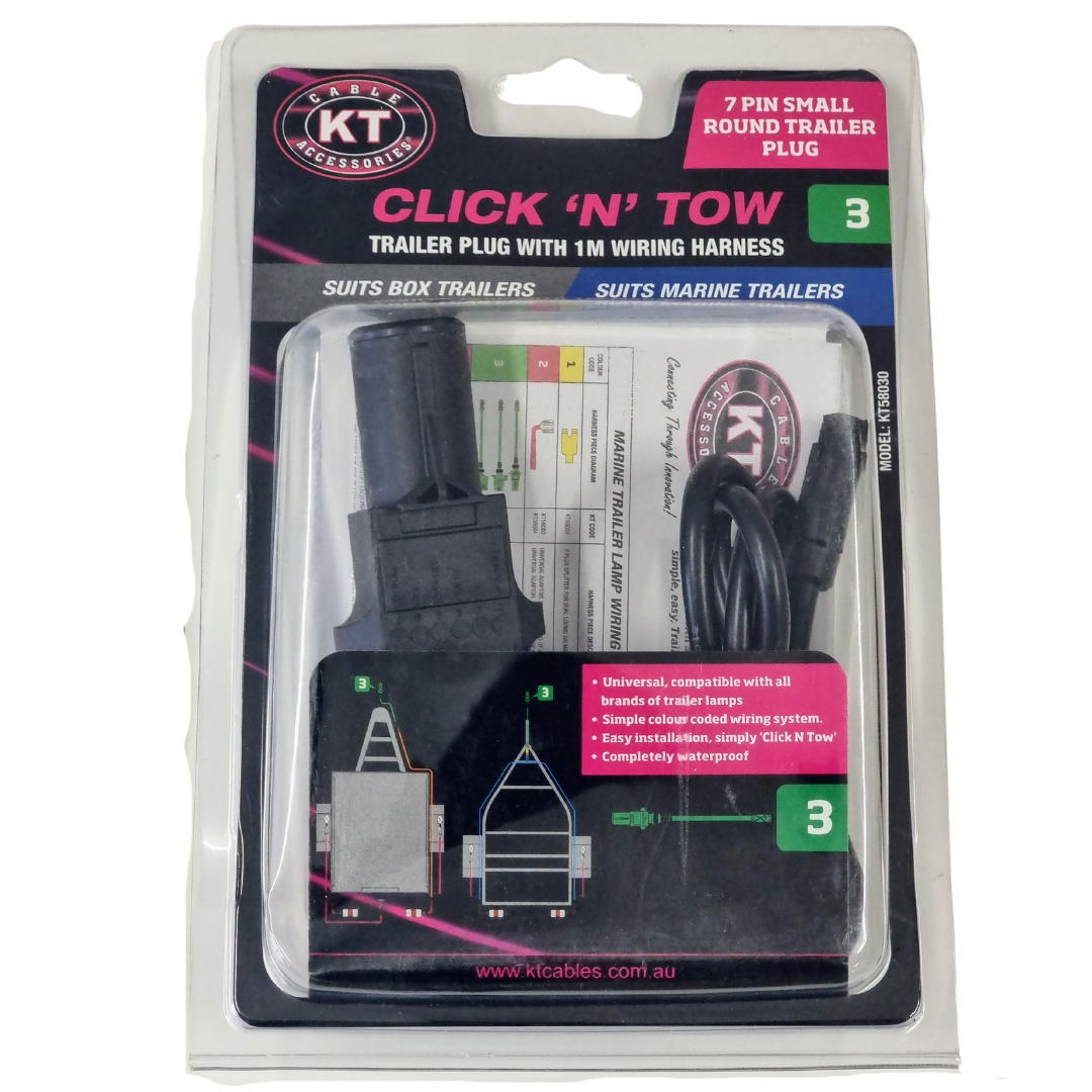 KT Click ‘N’ Tow 7 Pin Small Round Trailer Plug - Trailers 2000